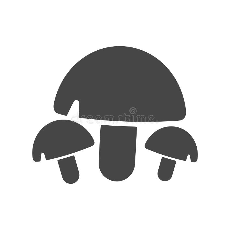 Black Mushrooms Icon or Logo Stock Vector - Illustration of grown ...