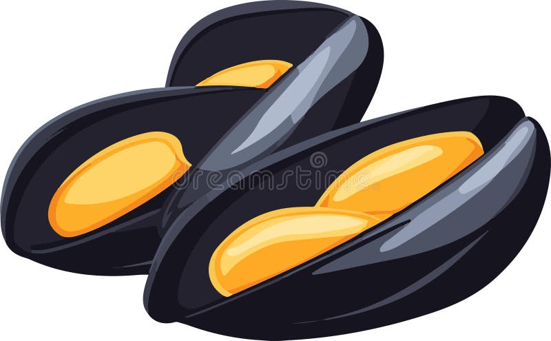 Simple Vector Mussels Clipart Stock Vector - Illustration of graphics ...