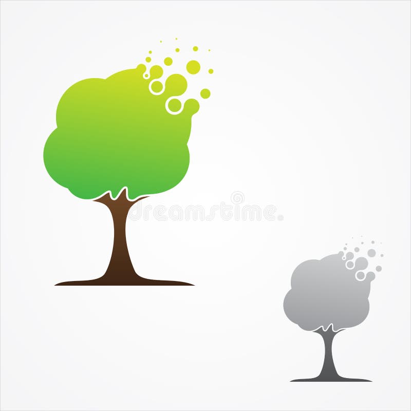 Simple Vector Nature Tree Pixel Design in Flat Style Stock Vector ...
