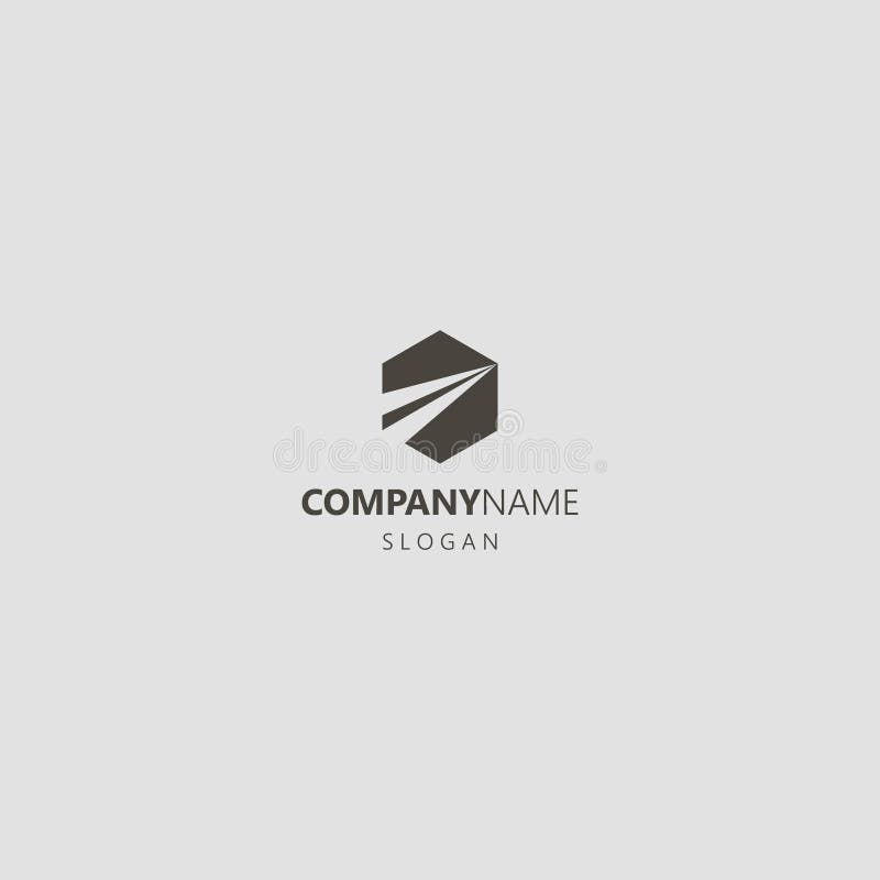 Simple Vector Negative Space Hexagon Iconic Logo of Two Diagonal ...
