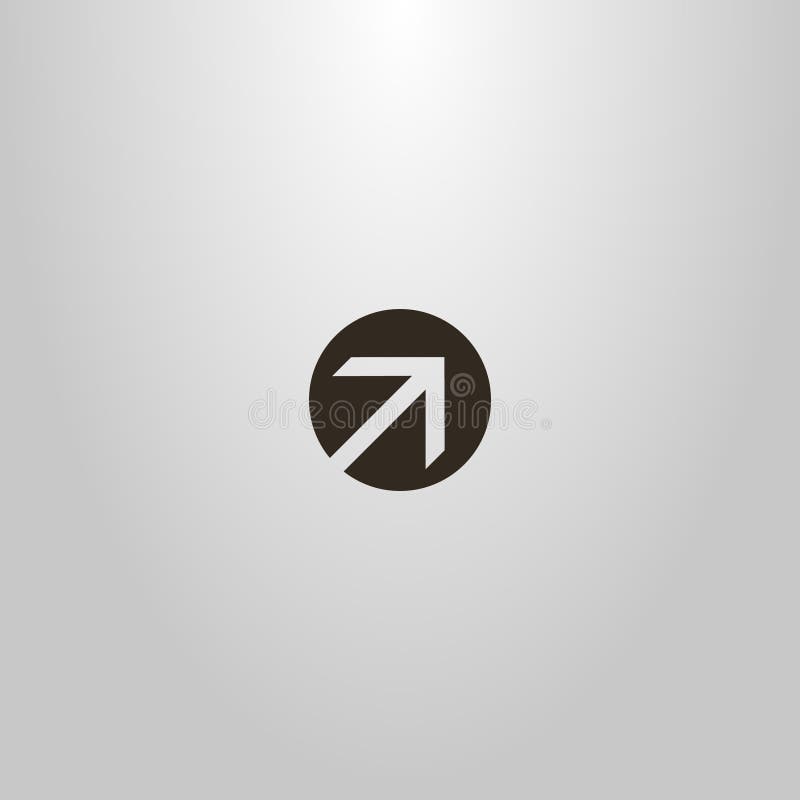 Simple Vector Negative Space Round Sign of Arrow Pointing Up Stock ...