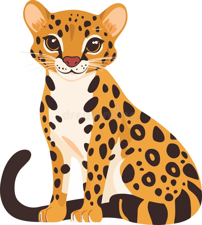 Simple Vector Ocelot Clipart Stock Vector - Illustration of vector ...