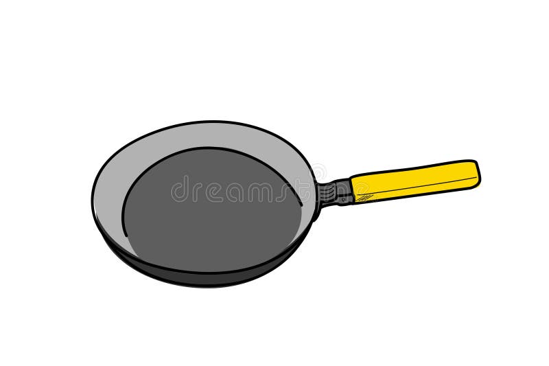 Simple Vector Outline Doodle Pan, Isolated on White Stock Illustration ...