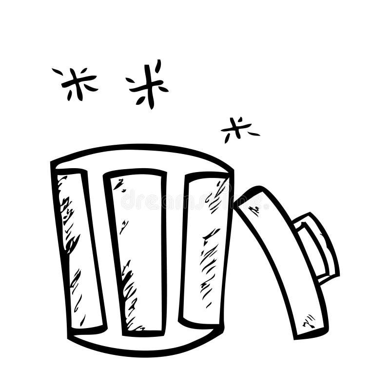 Simple Vector Outline Hand Draw Sketch of Opened Empty Clean and Tidy ...