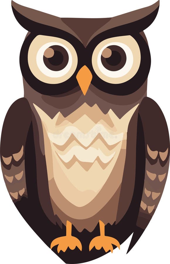 Simple vector owl clipart stock vector. Illustration of editable ...