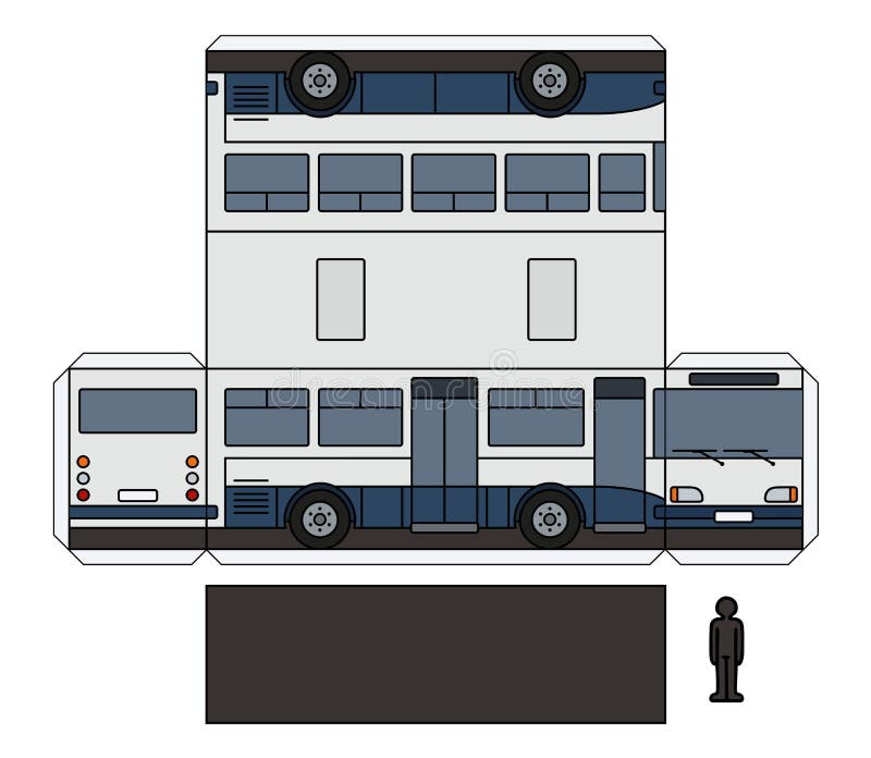 The Paper Model of a Small Bus Stock Vector - Illustration of black ...