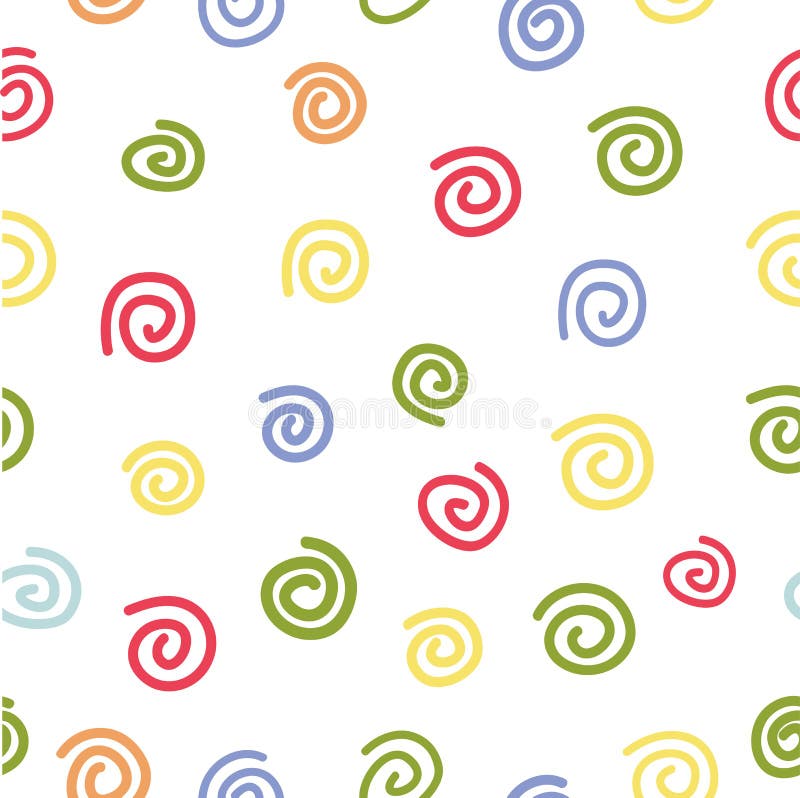 Simple Vector Pastel Color Seamless Pattern Spiral for Background ...