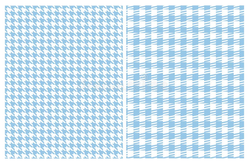 Simple Vector Pattern with Blue and White Houndstooth and Grid. Stock Vector - Illustration of ...