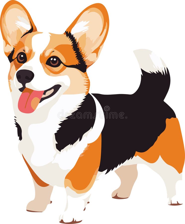 Simple Vector Pembroke Welsh Corgi Clipart Ilustración del Vector ...