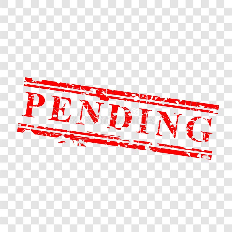 Simple Vector, Pending, Red Grunge Rubber Stamp Effect, at Transparent ...