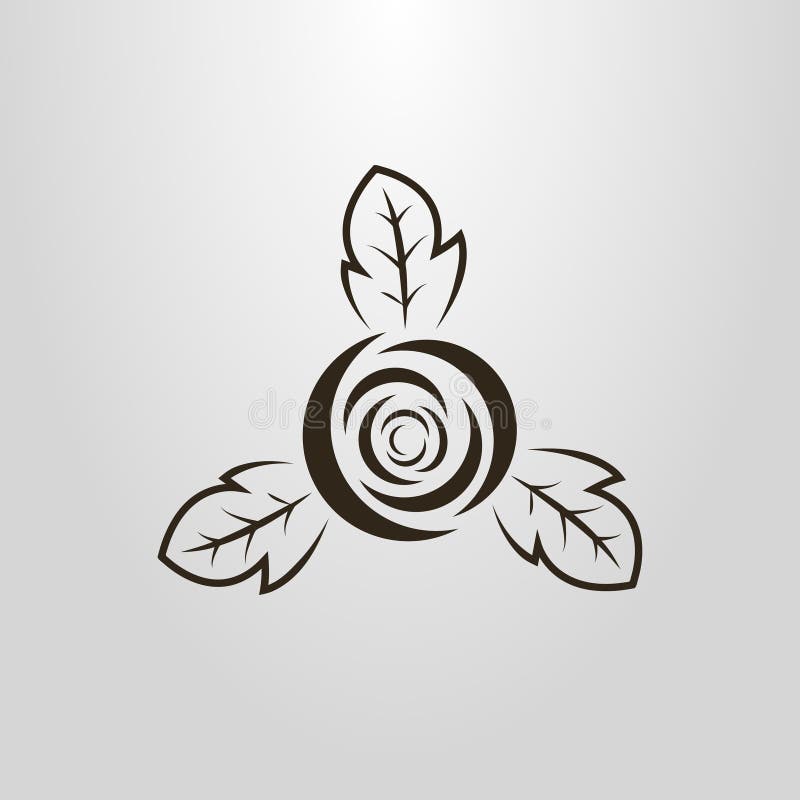 Simple Vector Pictogram of an Abstract Rose Bud Stock Vector ...