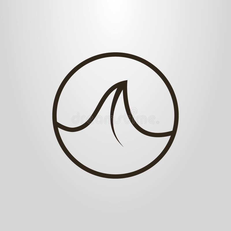 Simple Vector Pictogram Of Sea Wave In A Round Frame Stock Illustration ...