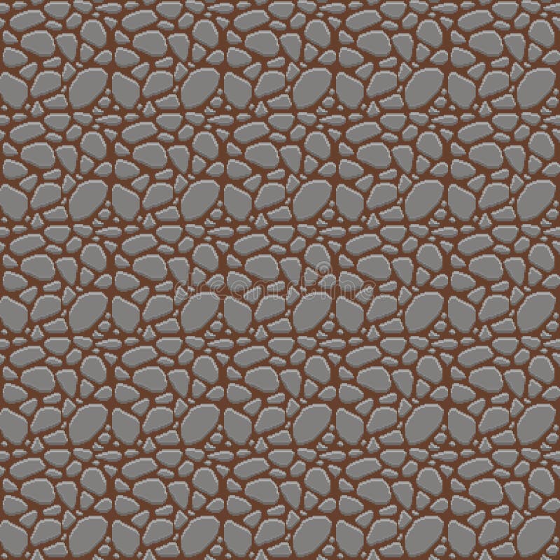 Vector Pixel Art Seamless Pattern of Texture of Underground Stones of ...