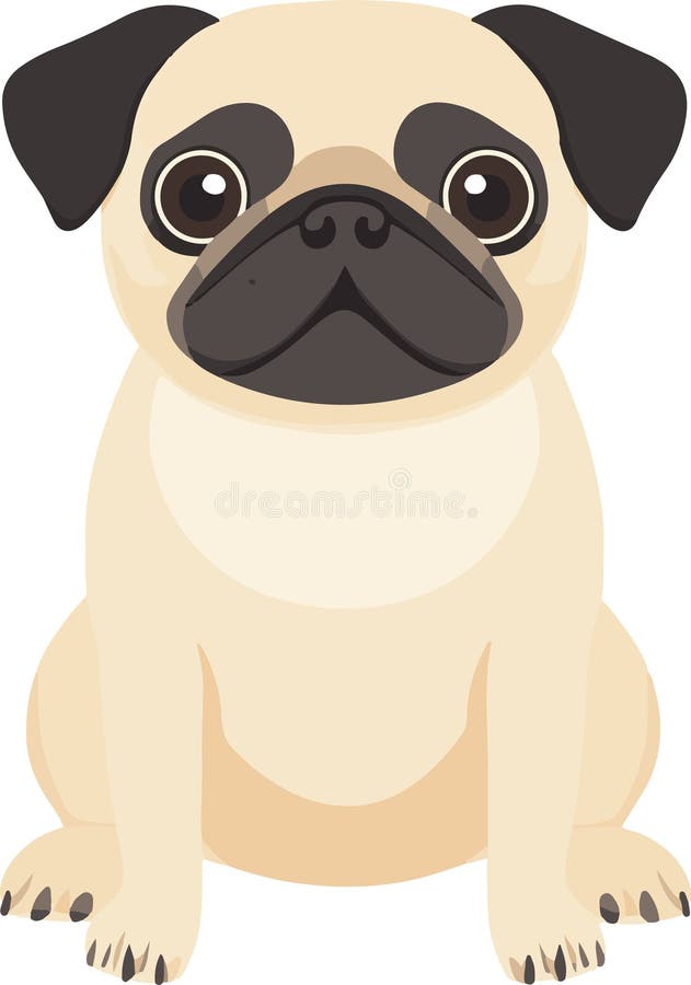 Simple vector Pug clipart stock vector. Illustration of transparent ...