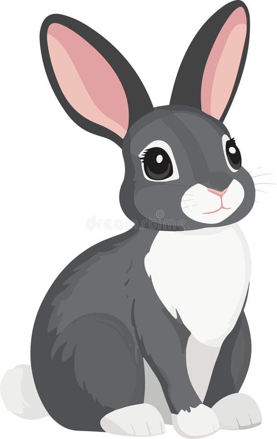 Simple Vector Rabbit Clipart Stock Vector - Illustration of graphic ...
