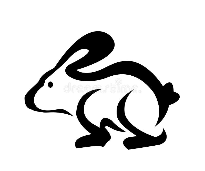 Simple Rabbit Vector Logo Design Stock Vector - Illustration of simple ...