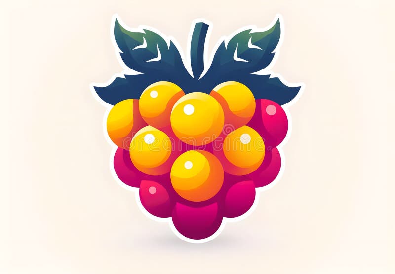 Simple Vector Raspberry Logo on White Background Generative AI Stock ...