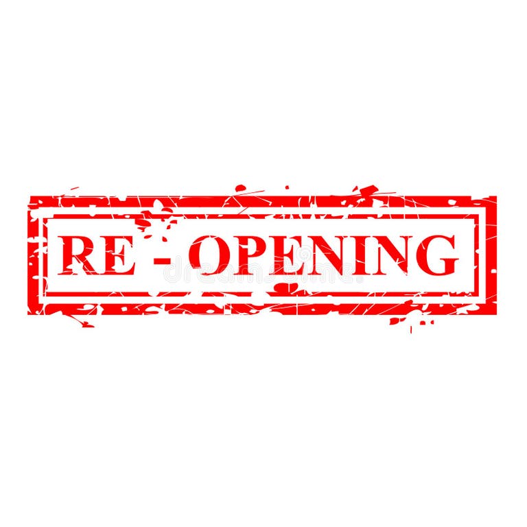Simple Vector, Re Opening, Scratch Red Rubber Stamp, at White ...
