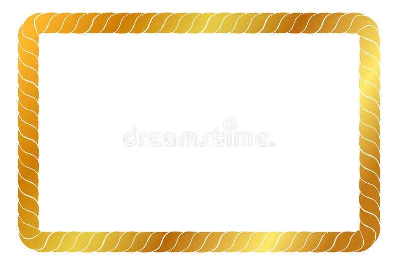 Simple Vector Rectangle Frame from Golden Rope for Element Design Stock ...