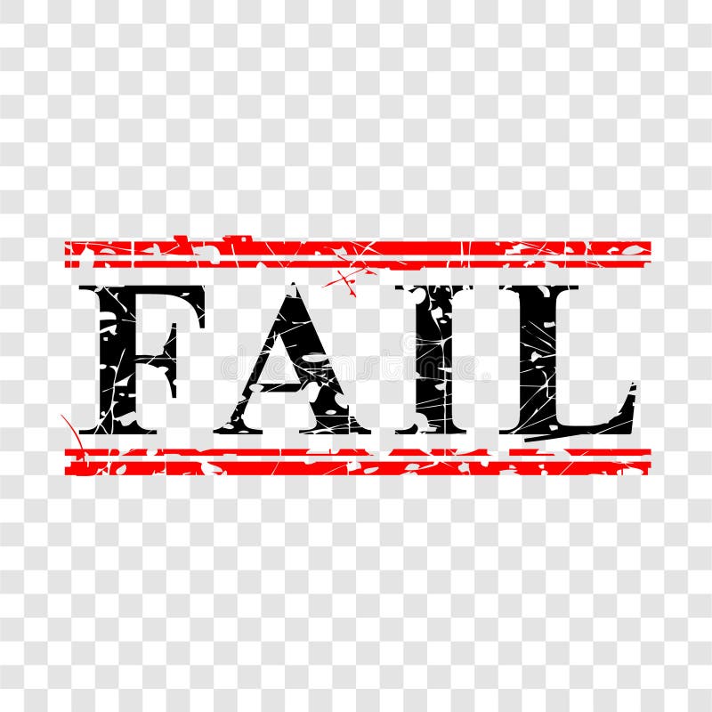 Simple Vector, Red and Black Rubber Stamp, Fail, at Transparent Effect ...