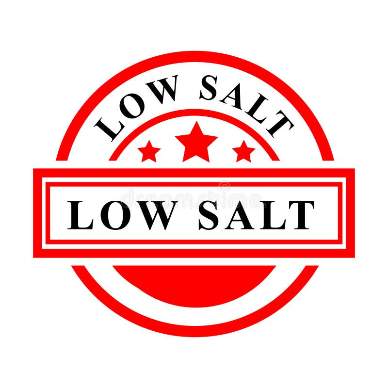 Simple Vector, Red and Black Rubber Stamp, Low Salt, Isolated on White ...