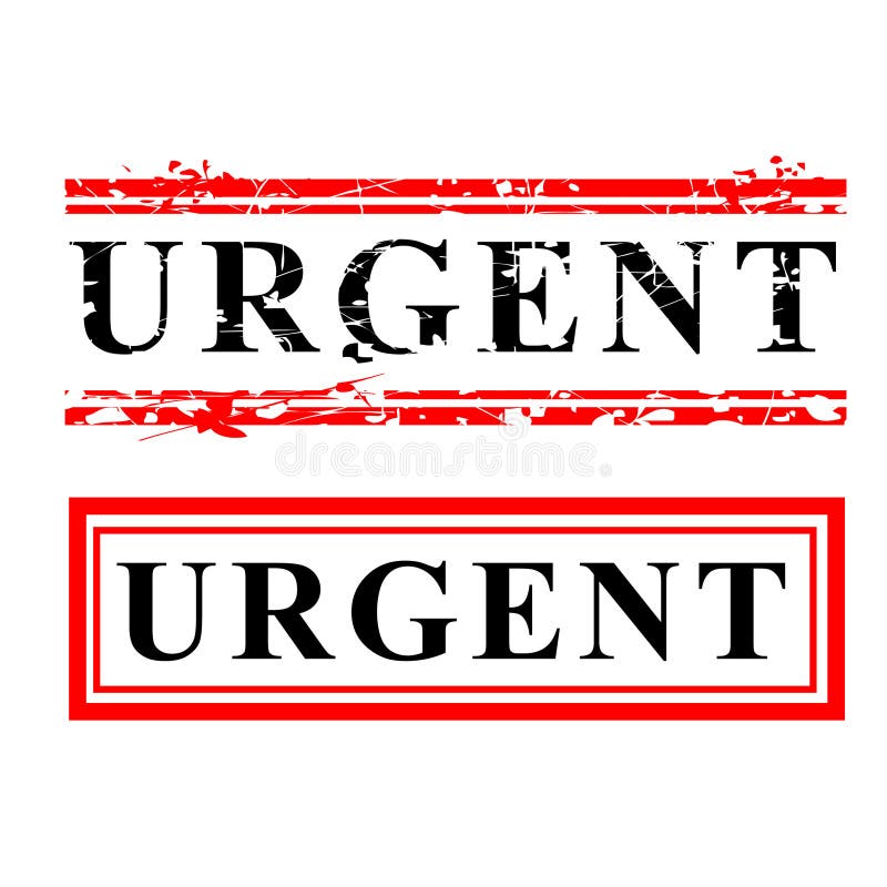 Simple Vector Red and Black Rubber Stamp, Urgent, Isolated on White ...