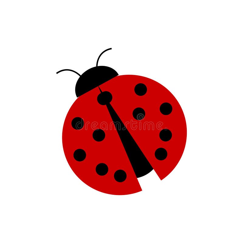 Simple vector red ladybug stock vector. Illustration of colorful ...