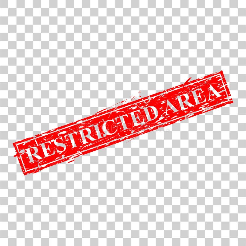 Simple Vector Red Rectangle Rubber Stamp, Restricted Area, at ...