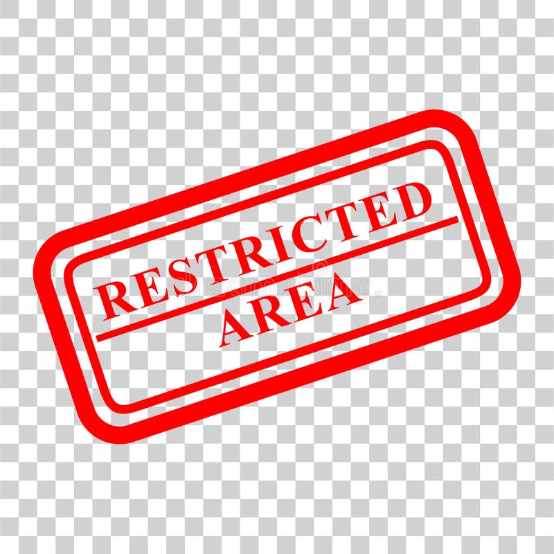 Simple Vector Red Rectangle Rubber Stamp, Restricted Area, at ...