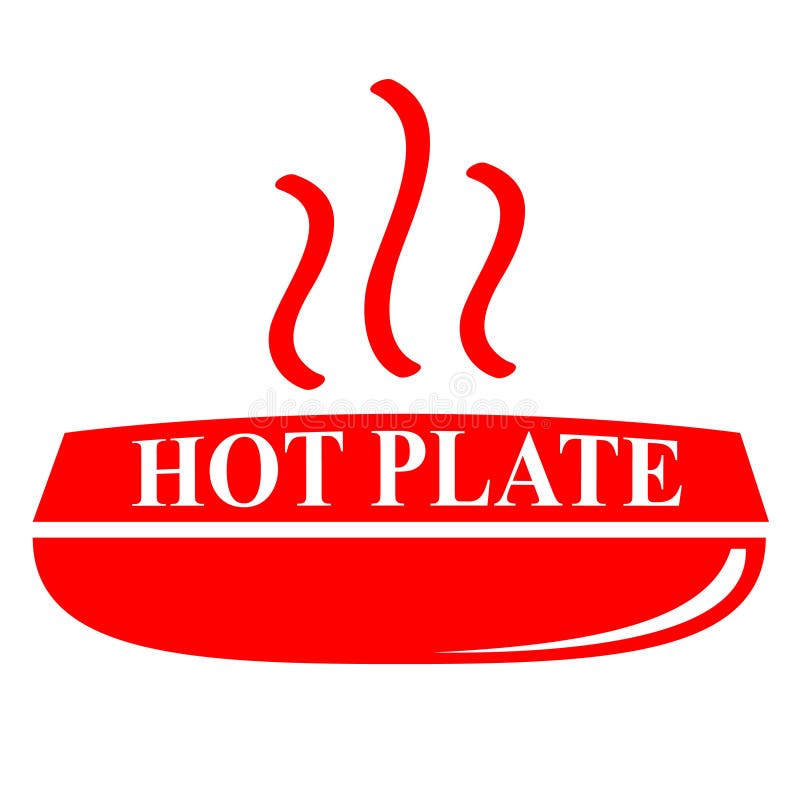 Simple Vector Red Rubber Stamp, Hot Plate, Isolated on White Stock ...