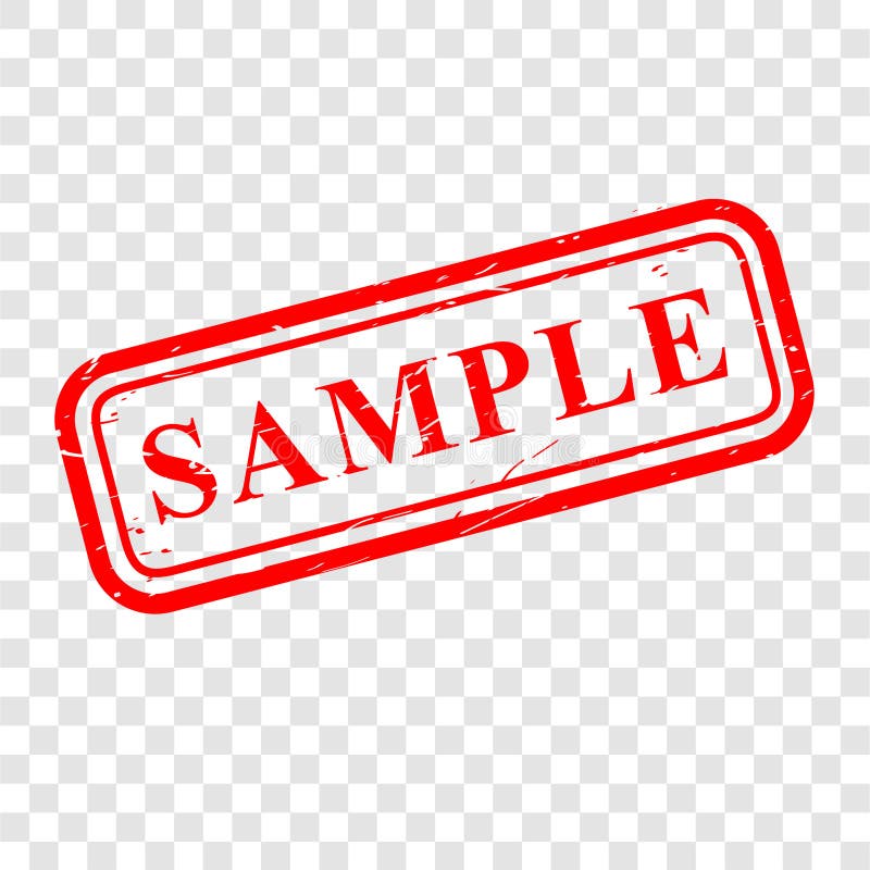 Simple Vector Red Scratch Rubber Stamp, Sample, at Transparent Effect ...