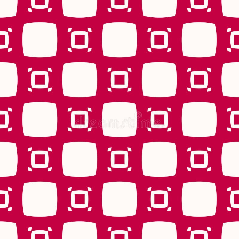 Simple Vector Red and White Geometric Seamless Pattern with Squares ...