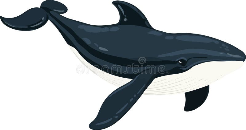 Simple Vector Right Whale Clipart Stock Vector - Illustration of ...