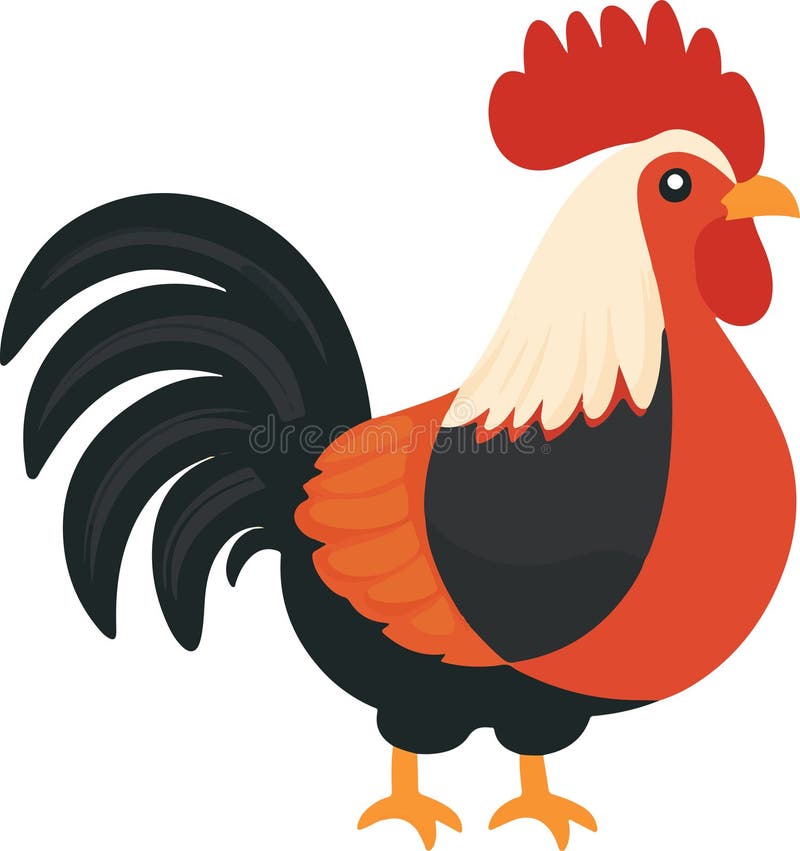 Simple Vector Rooster Clipart Stock Vector - Illustration of digital ...