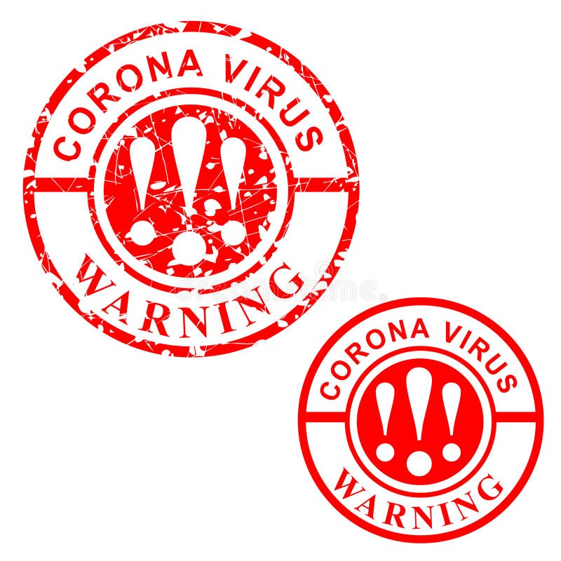 Simple Vector, Scratch Circle Red Rubber Stamp, Warning, Corona Virus ...