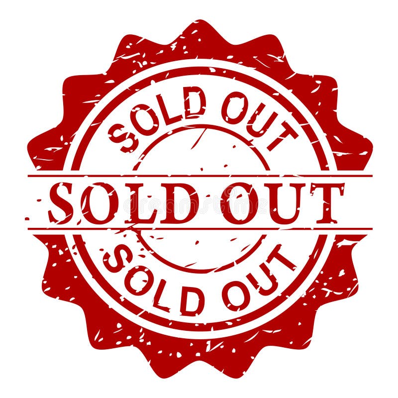 Simple Vector Scratch Red Circle Rubber Stamp, Sold Out, Isolated on ...