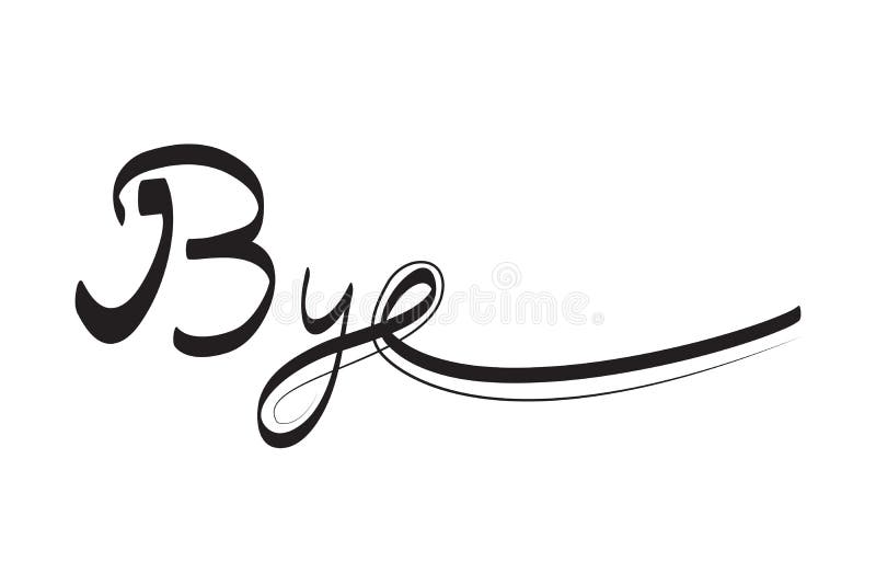 Simple Vector Script Text, Bye, Isolated on White Stock Vector ...