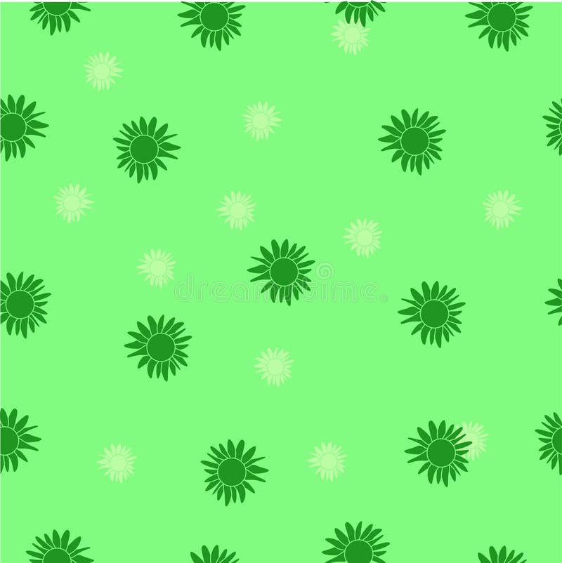 Simple Vector Seamless Green Flower,, Isolated on White Stock Vector ...
