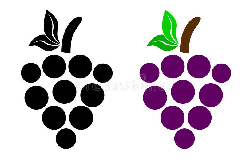 Simple Vector Set 2 Grape, Isolated on White Stock Vector ...