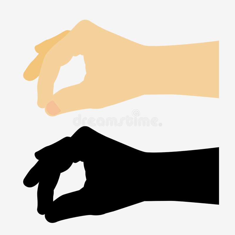 Simple Vector Set 2 Hand Picking Something, Isolated on White Stock ...