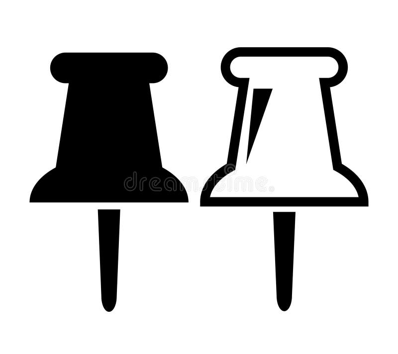 Simple Vector Set 2 Push Pin, Isolated on White Stock Vector ...