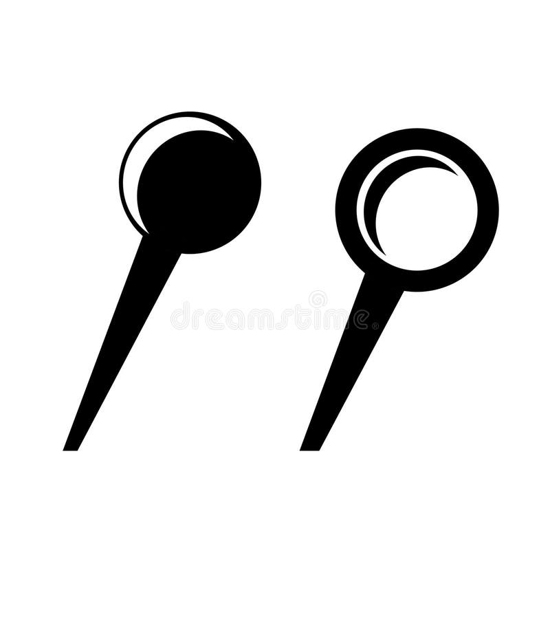 Simple Vector Set 2 Push Pin, Isolated on White Stock Vector ...