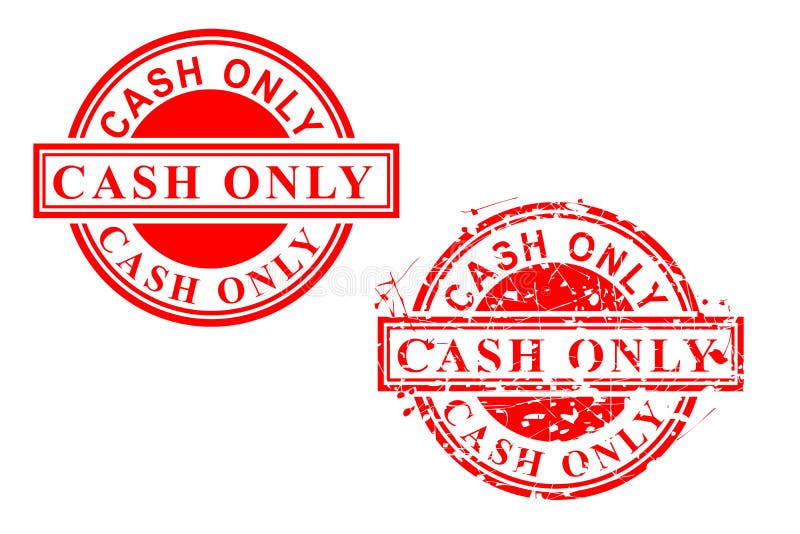 Simple Vector Set 2 Red Circle Rubber Stamp Effect, Cash only, Grunge ...