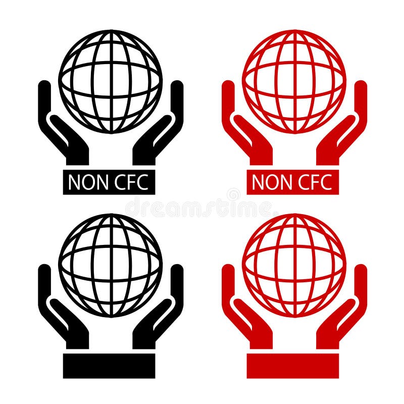Simple Vector Set 4 Sign, Non CFC, Isolated on White Stock Vector ...