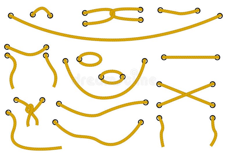 Simple Vector Set Various Rope Out from Hole Stock Vector ...