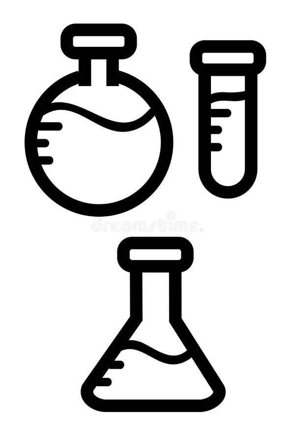 Set Simple Vector, 3 Shape Icon Laboratory Tube Stock Vector ...