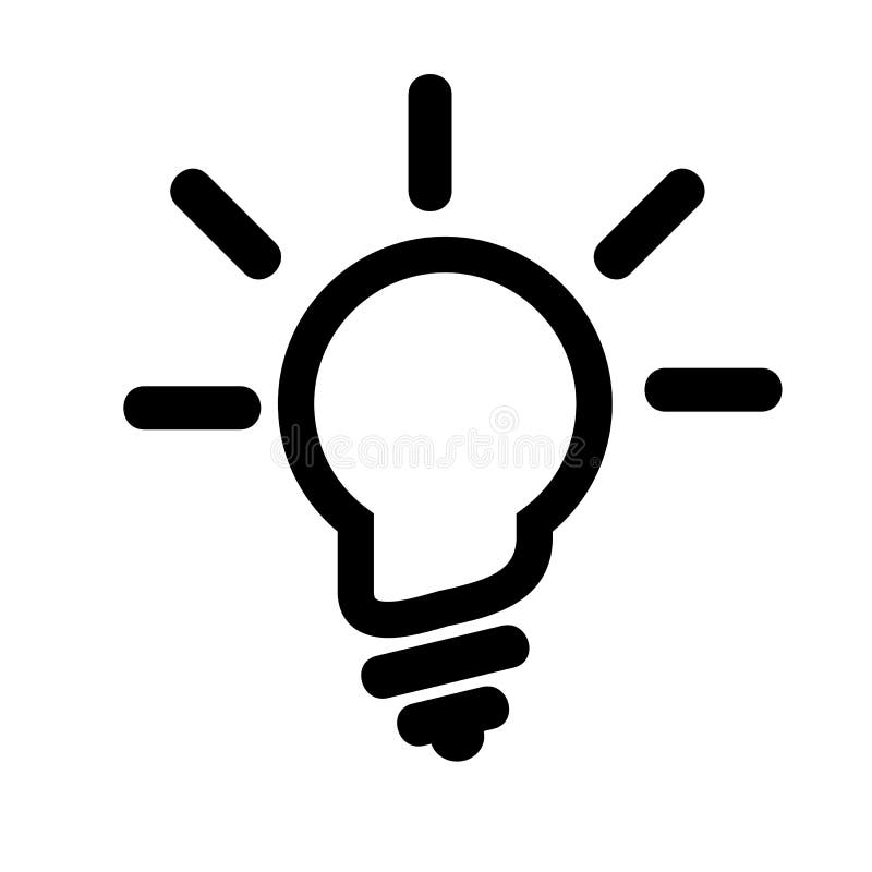 Simple Vector Shining Icon Bulb Idea Stock Vector - Illustration of ...