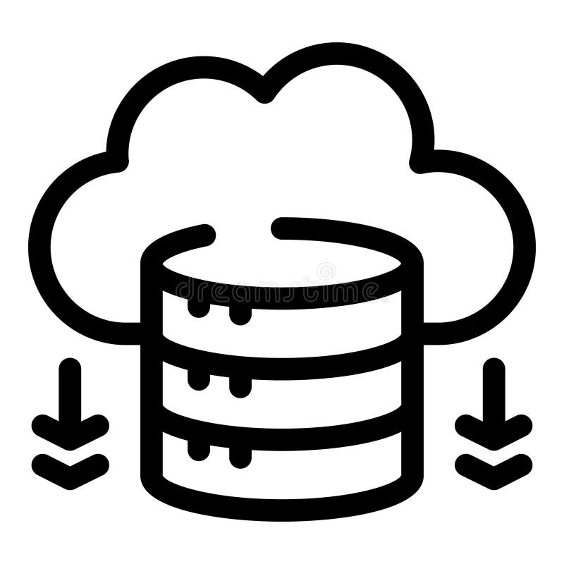 Cloud Computing Data Downloading from Database with Arrows Symbol Icon ... Cloud Computing Data Downloading from Database with Arrows Symbol Icon ...