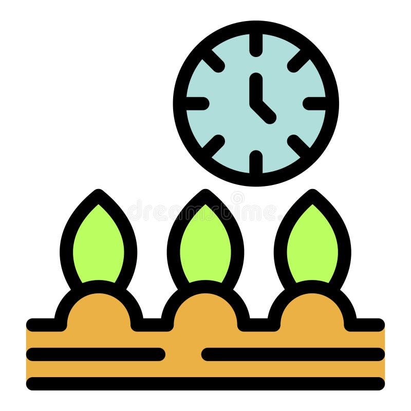 Clock Showing Time Passing for Plant Growth Cycle Stock Vector ...