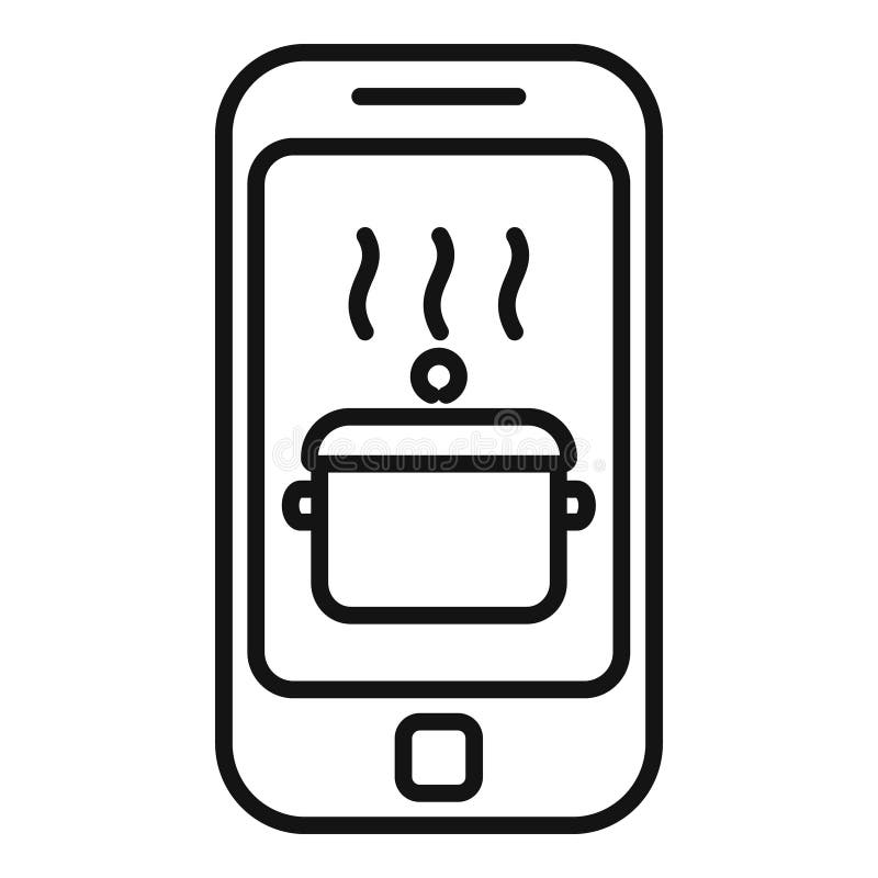 Online Cooking Course App Icon Showing Pot Steaming on Smartphone ...
